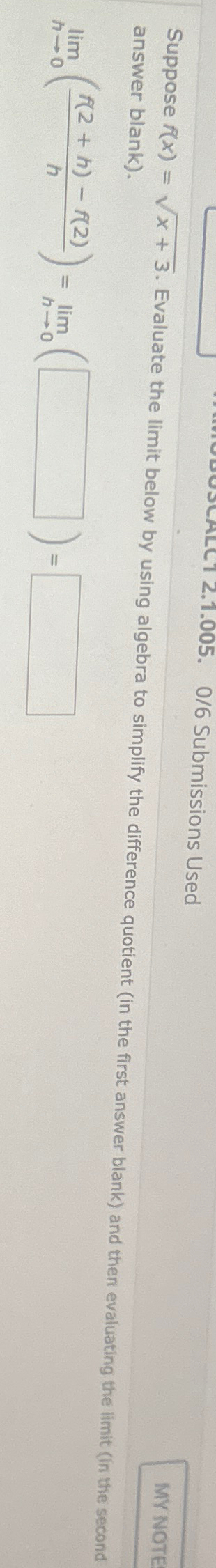 Solved Suppose f(x)=x+32. ﻿Evaluate the limit below by using | Chegg.com