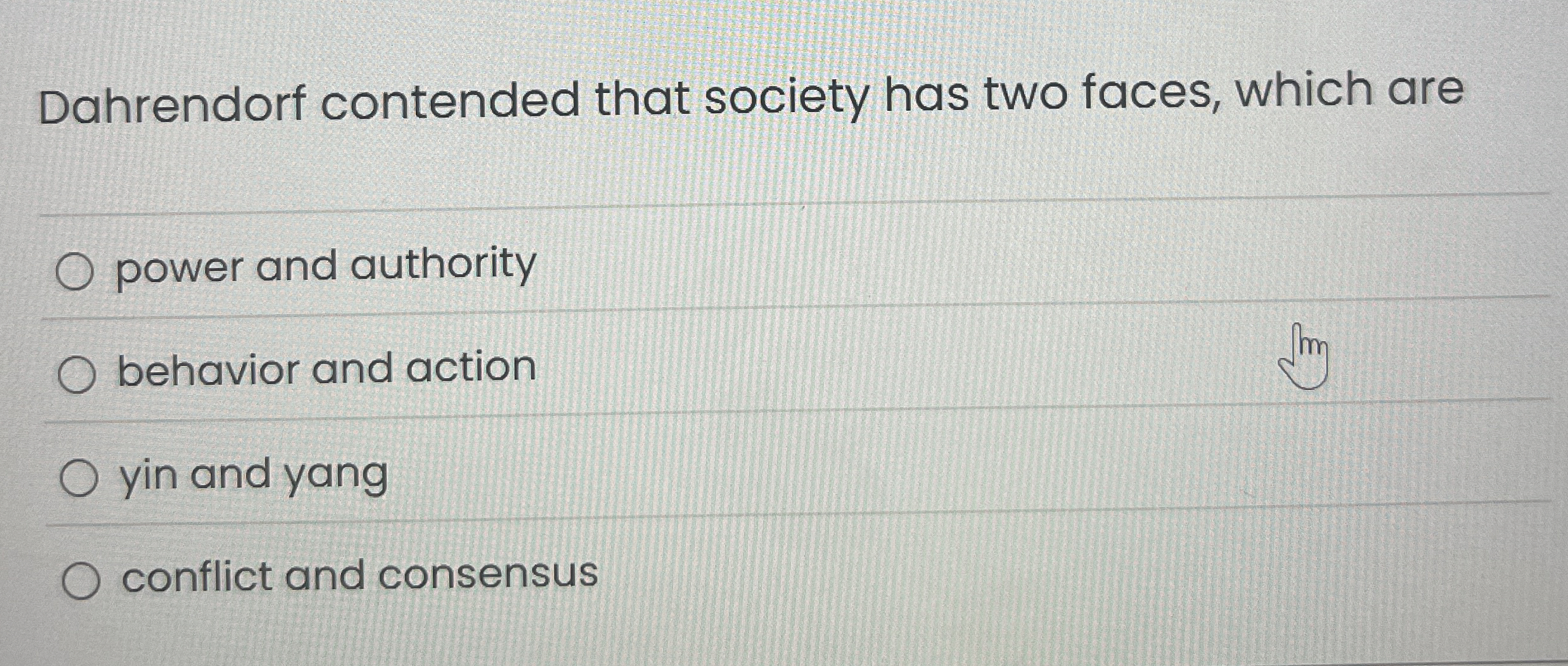 Solved Dahrendorf contended that society has two faces, | Chegg.com