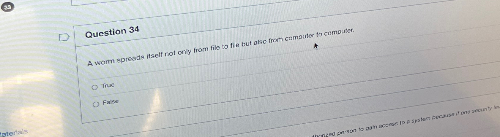 Solved Question 34A worm spreads itself not only from file | Chegg.com