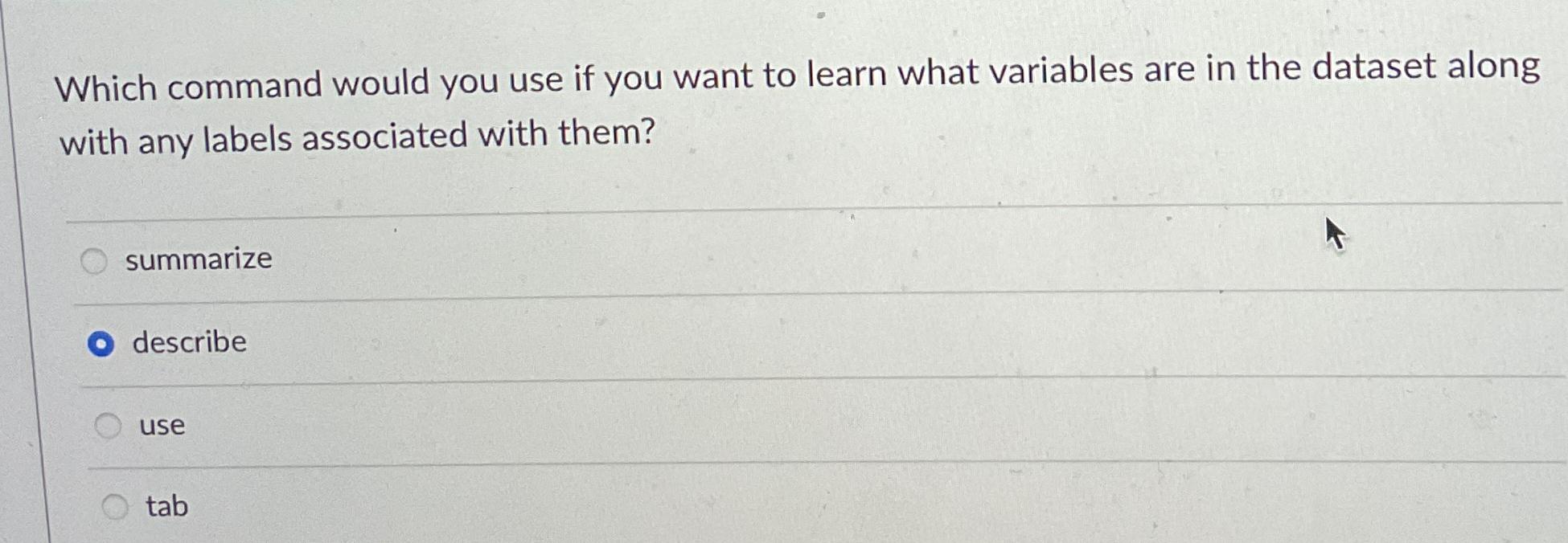 Solved Which command would you use if you want to learn what | Chegg.com
