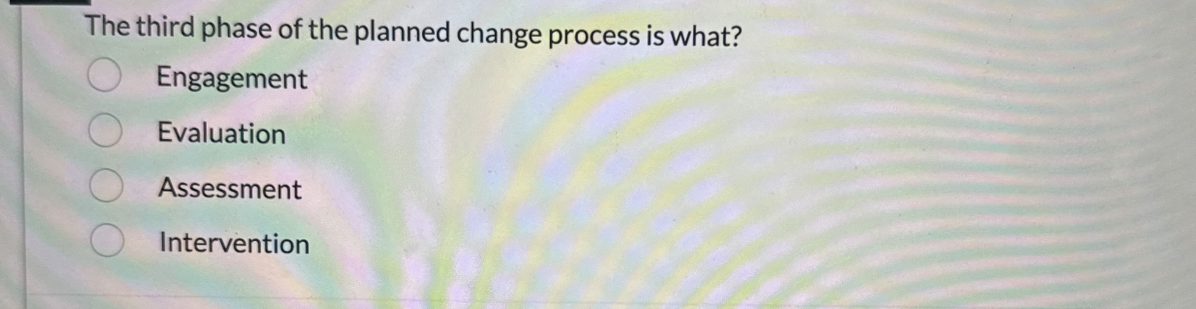 Solved The third phase of the planned change process is | Chegg.com