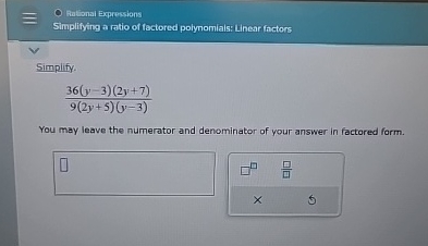 Solved Rational ExpressionsSimplifying a retio of factored | Chegg.com