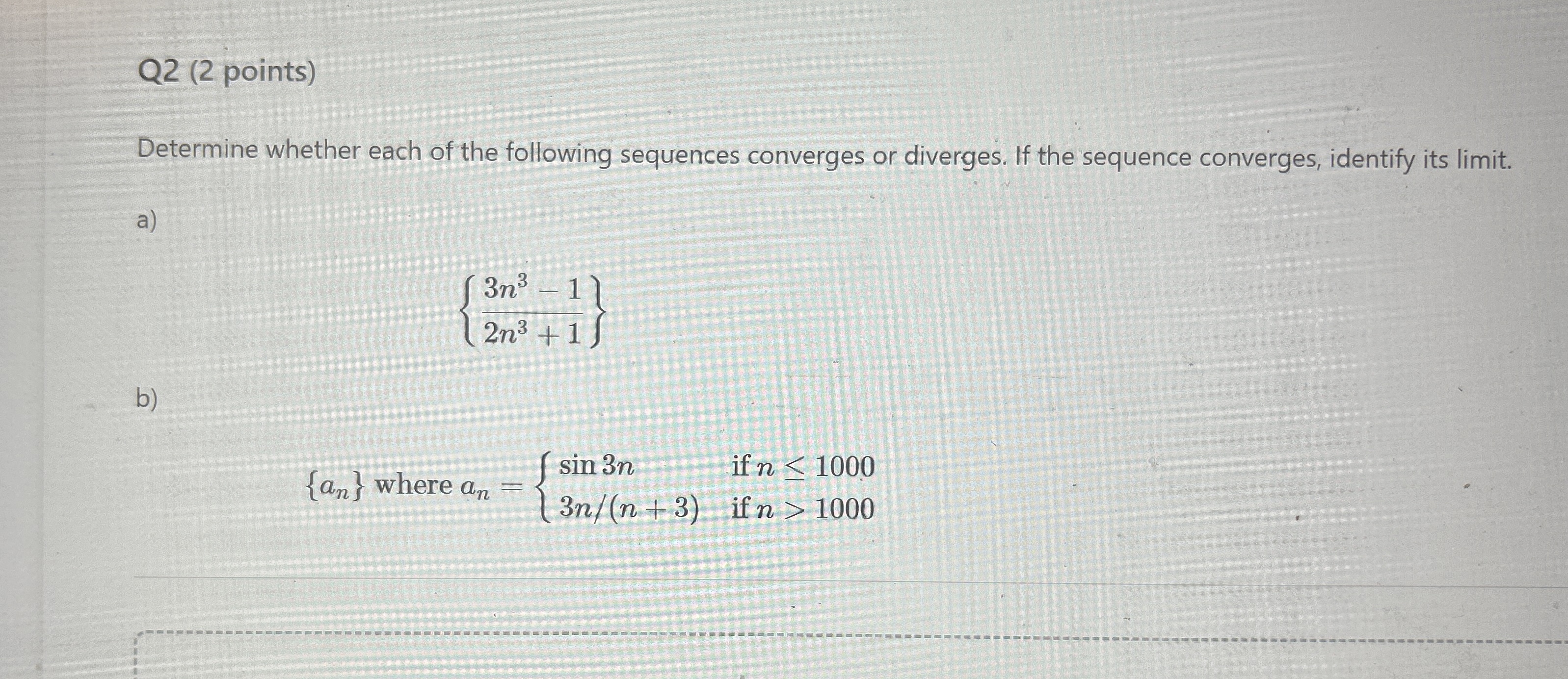 Solved Q2 (2 ﻿points)Determine whether each of the following | Chegg.com