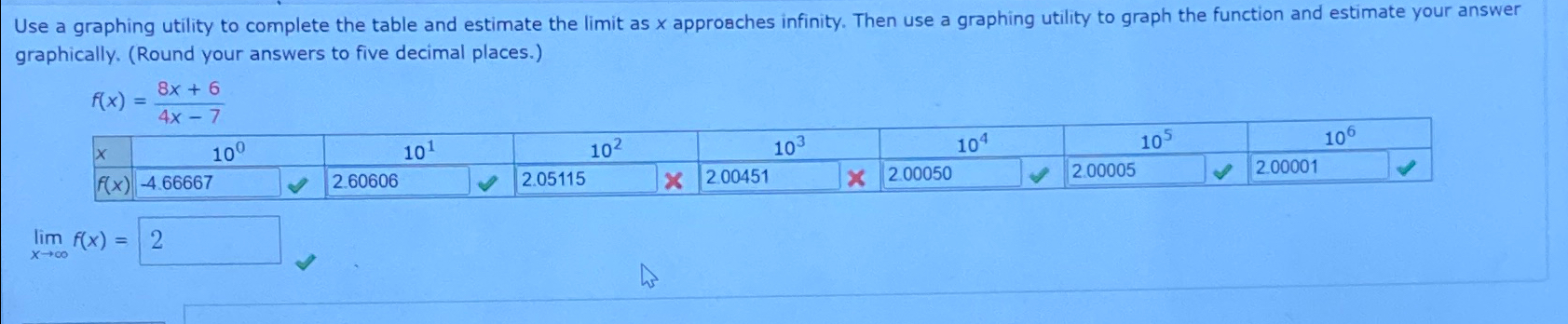 Solved Use a graphing utility to complete the table and | Chegg.com Solved Use a graphing utility to complete the table and | Chegg.com