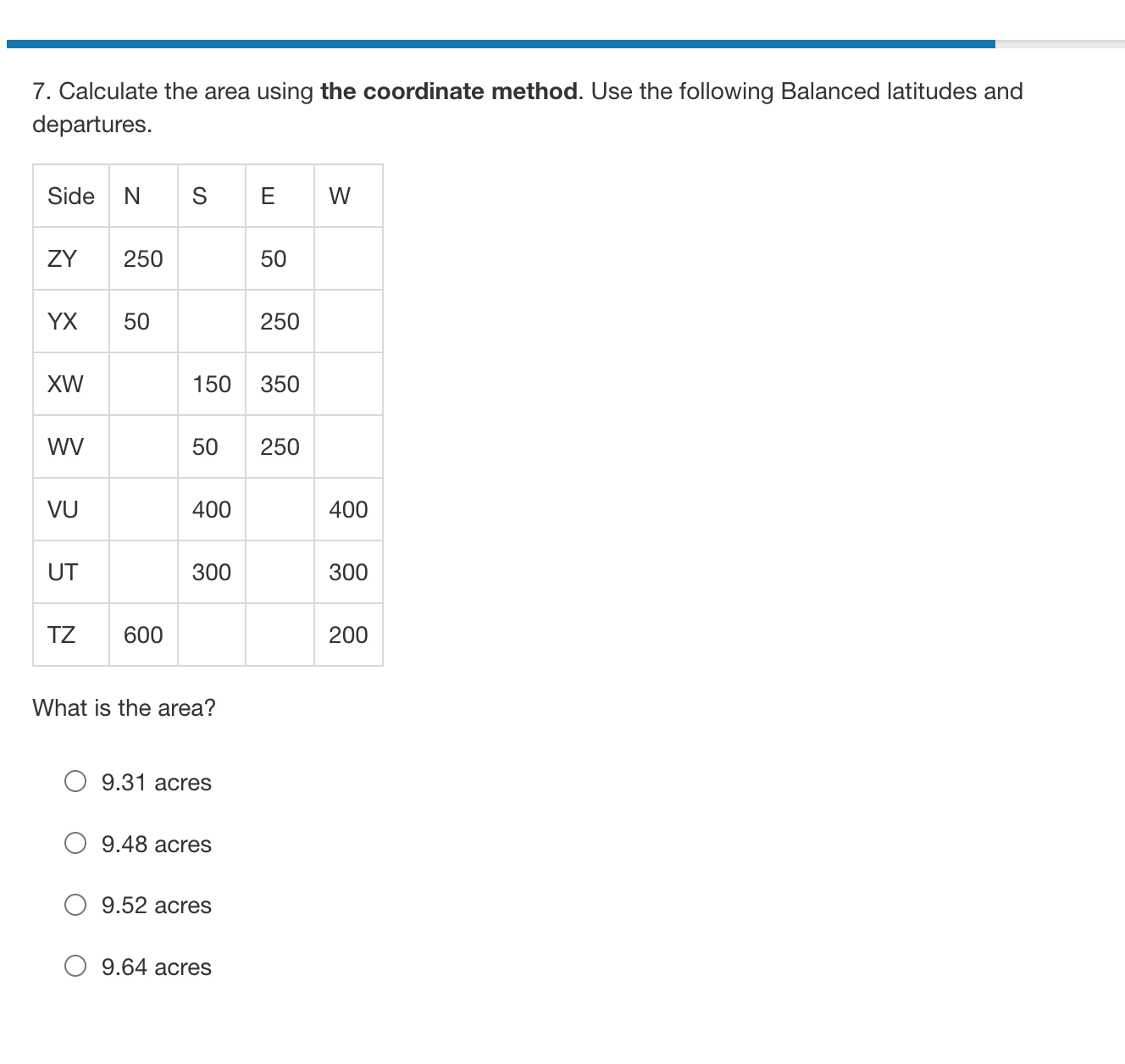 7. ﻿Calculate the area using the coordinate method. | Chegg.com