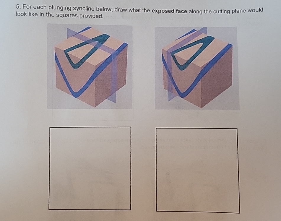 Solved For each plunging syncline below, draw what the | Chegg.com