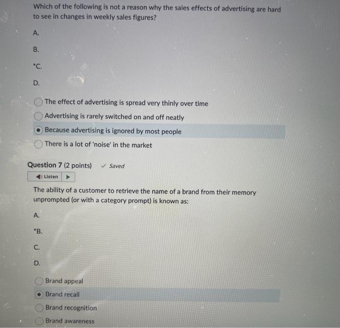 Solved Which of the following is not a reason why the sales | Chegg.com