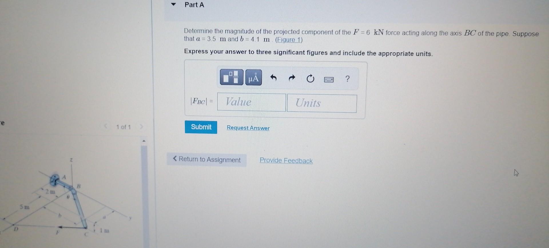 Solved Determine the magnitude of the projected component of | Chegg.com