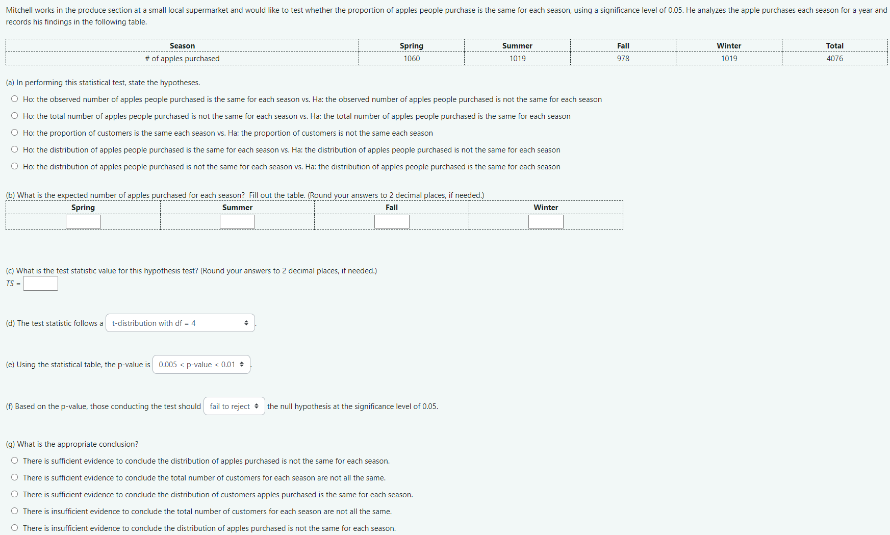 Solved records his findings in the following table.(a) ﻿In | Chegg.com