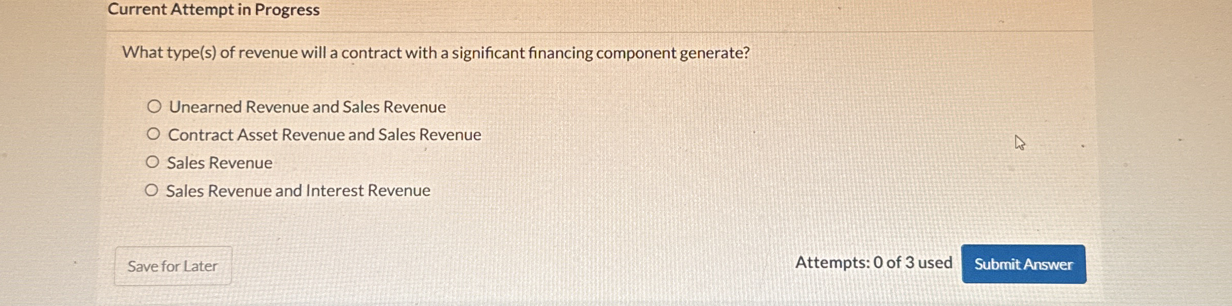 Solved Current Attempt in ProgressWhat type(s) ﻿of revenue | Chegg.com