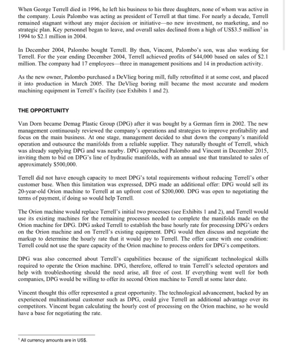 When George Terrell died in 1996, he left his | Chegg.com