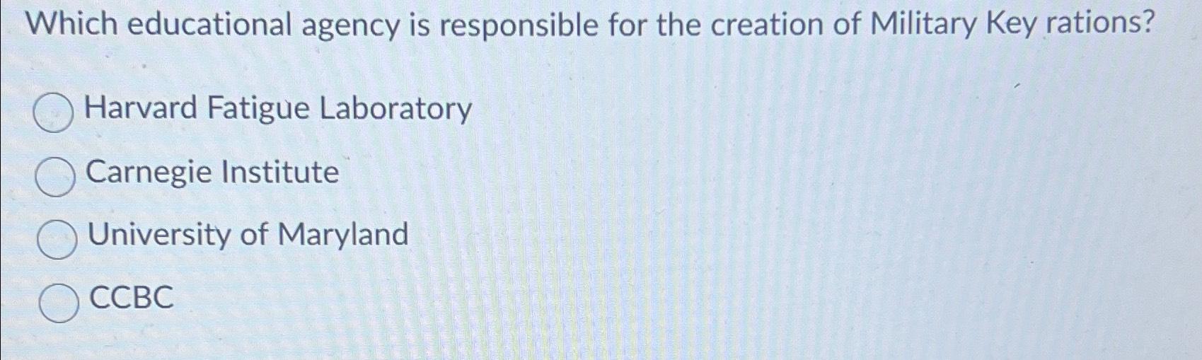 Solved Which educational agency is responsible for the | Chegg.com