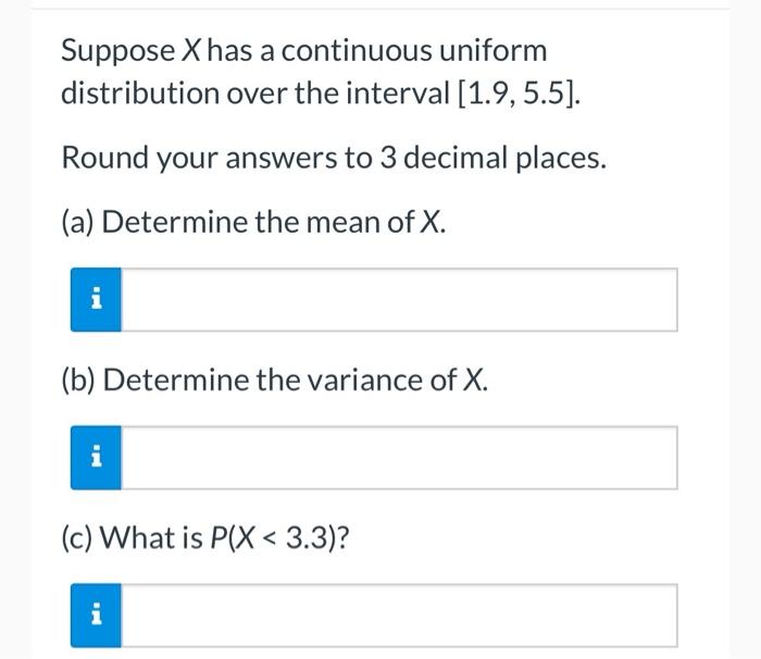 Solved Suppose X has a continuous uniform distribution over | Chegg.com