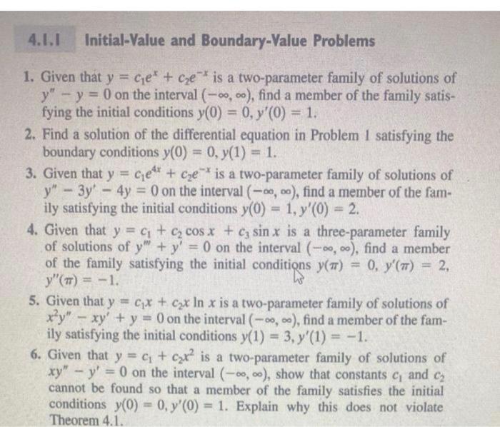 Solved 4.1.1 Initial-Value and Boundary-Value Problems 1. | Chegg.com