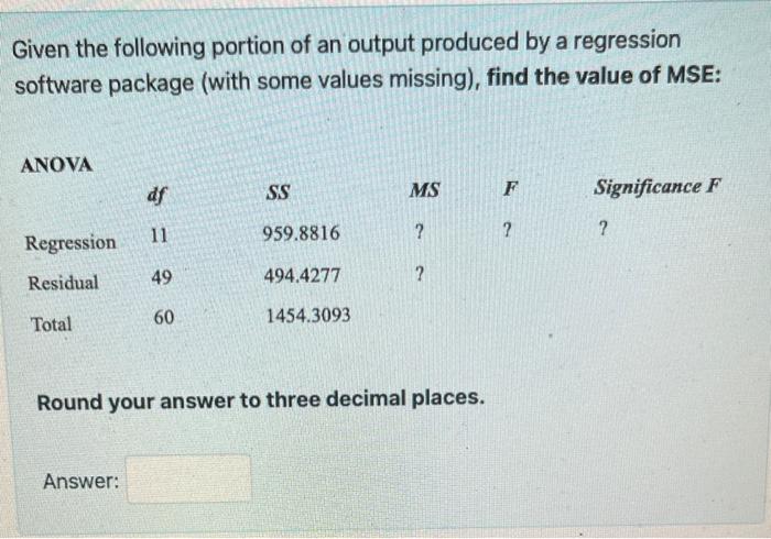 Solved Given the following portion of an output produced by | Chegg.com