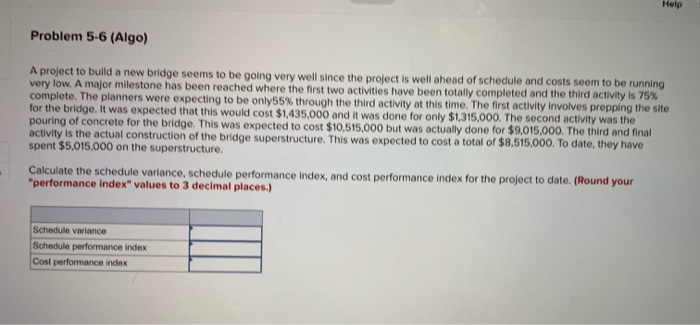 Solved Problem 5.6 (Algo) A project to build a new bridge | Chegg.com