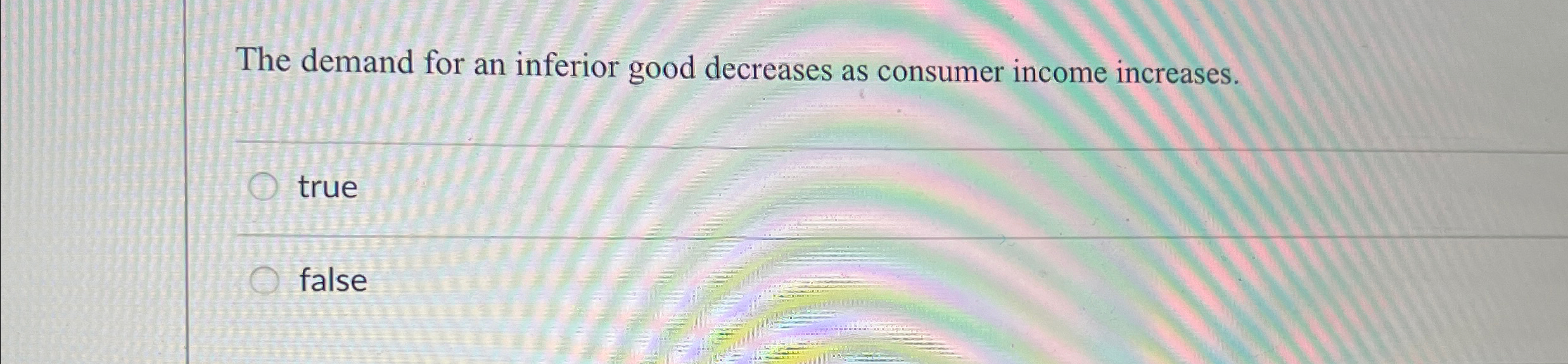 Solved The demand for an inferior good decreases as consumer | Chegg.com