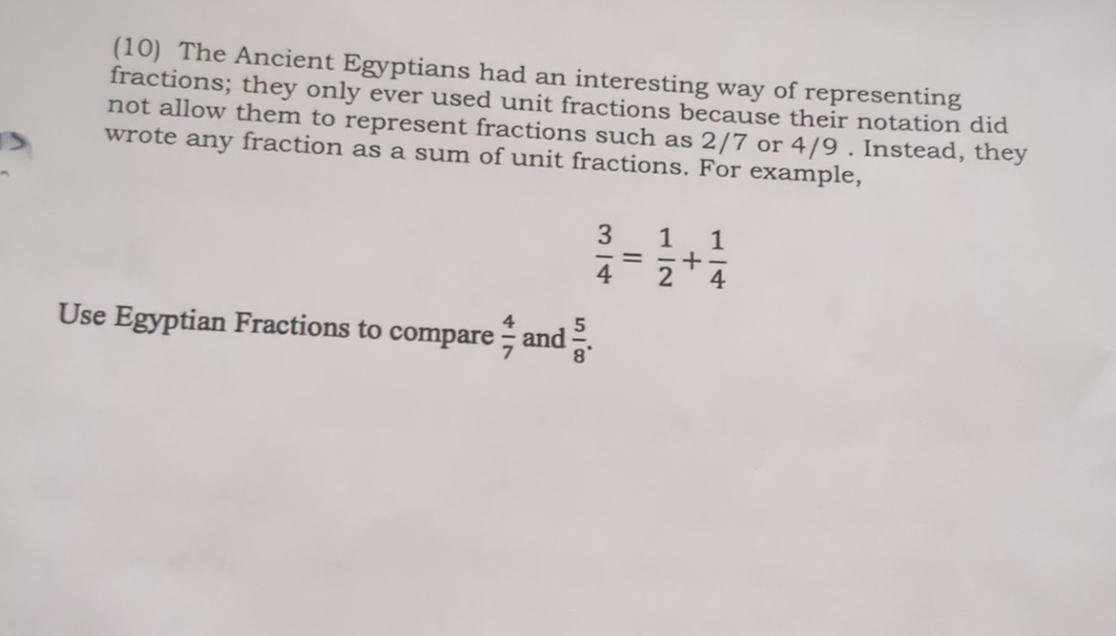 Solved (10) ﻿The Ancient Egyptians had an interesting way of | Chegg.com