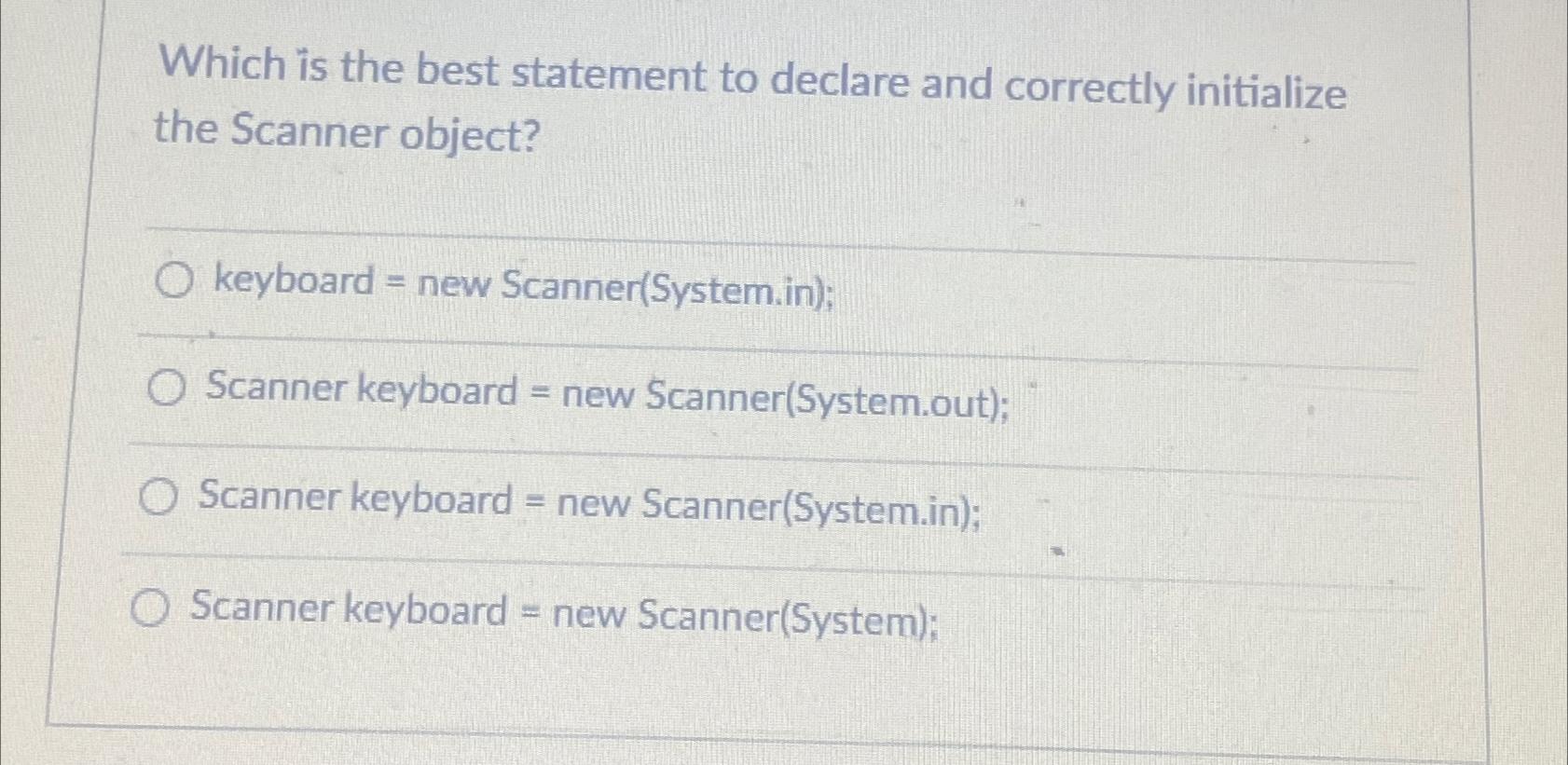 Solved Which is the best statement to declare and correctly | Chegg.com