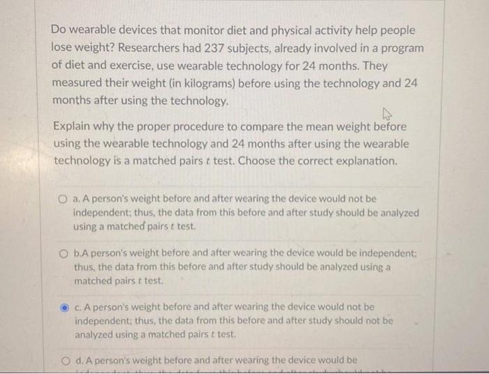 Solved Do wearable devices that monitor diet and physical | Chegg.com