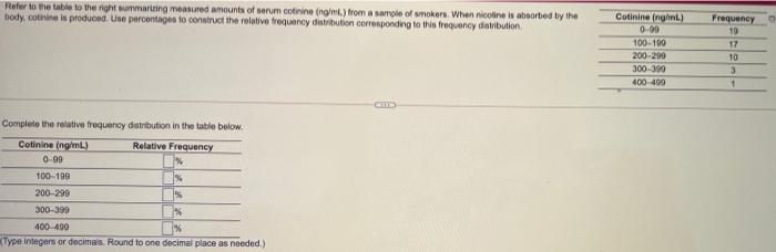 Solved Refer to the table to the right summarizing measured | Chegg.com