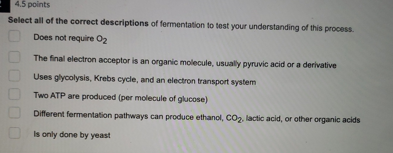 Solved 4.5 ﻿pointsSelect all of the correct descriptions of | Chegg.com