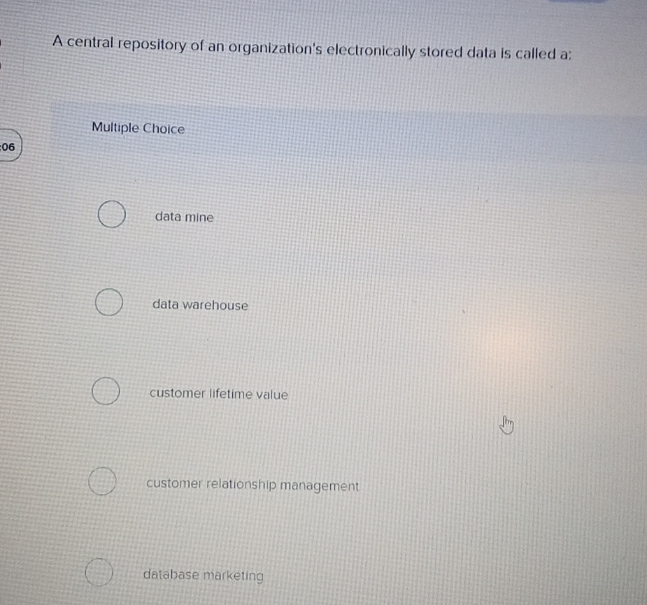 Solved A central repository of an organization's | Chegg.com