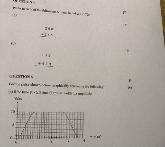 Solved Perform each of the following decimal in 8-4-2-1 BCD: | Chegg.com