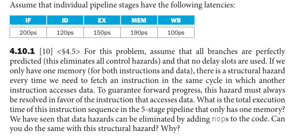 Solved Assume that individual pipeline stages have the | Chegg.com