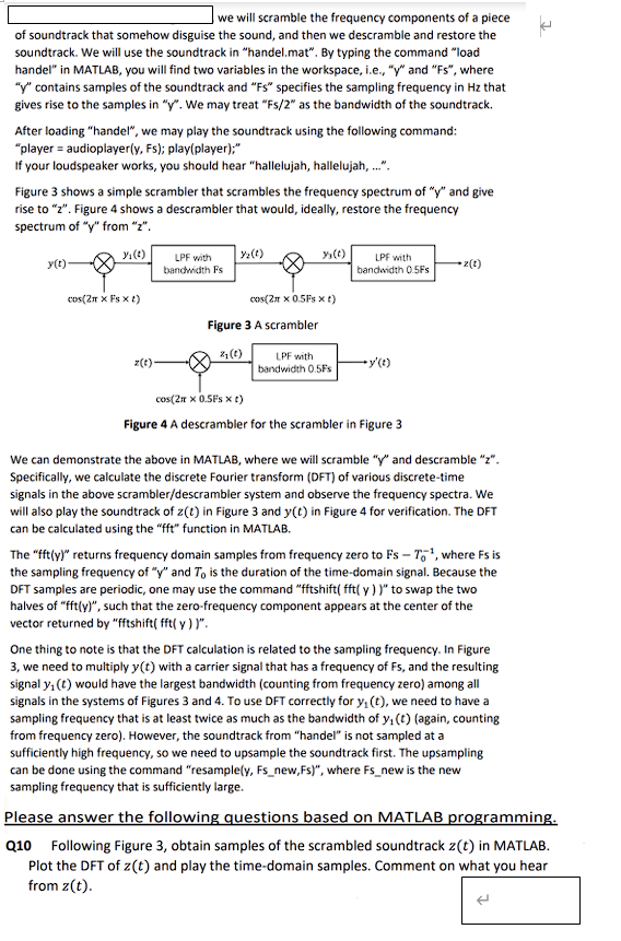 Solved we will scramble the frequency components of a | Chegg.com