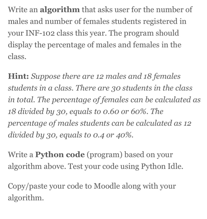 Solved Write an algorithm that asks user for the number of | Chegg.com