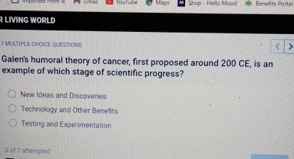 Solved 7 ﻿MULTIPLE-CHOICE QUESTIONSGalen's humoral theory of | Chegg.com