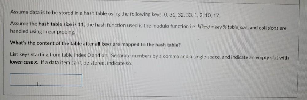 Solved Assume data is to be stored in a hash table using the | Chegg.com