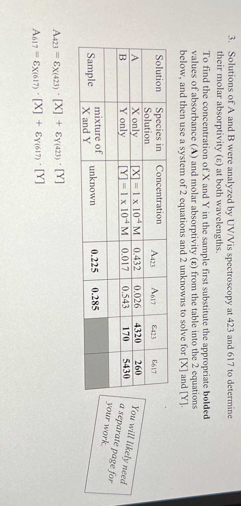 Solved Solutions of A and B were analyzed by UV/Vis | Chegg.com