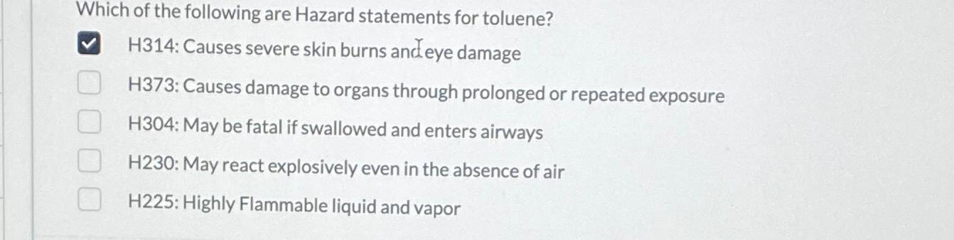 Solved Which of the following are Hazard statements for | Chegg.com