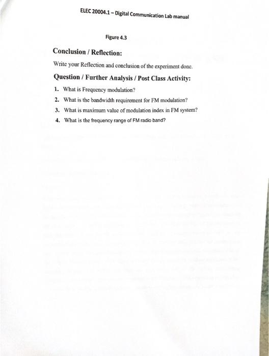 Solved Experiment 3 Frequency Modulation Aim To Understand