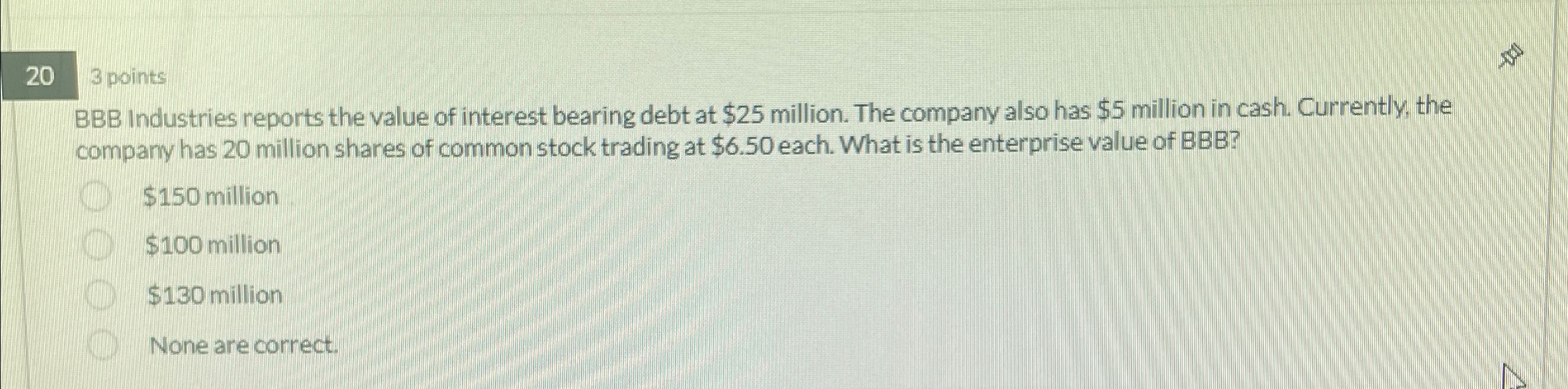 Solved 203 ﻿pointsBBB Industries reports the value of | Chegg.com
