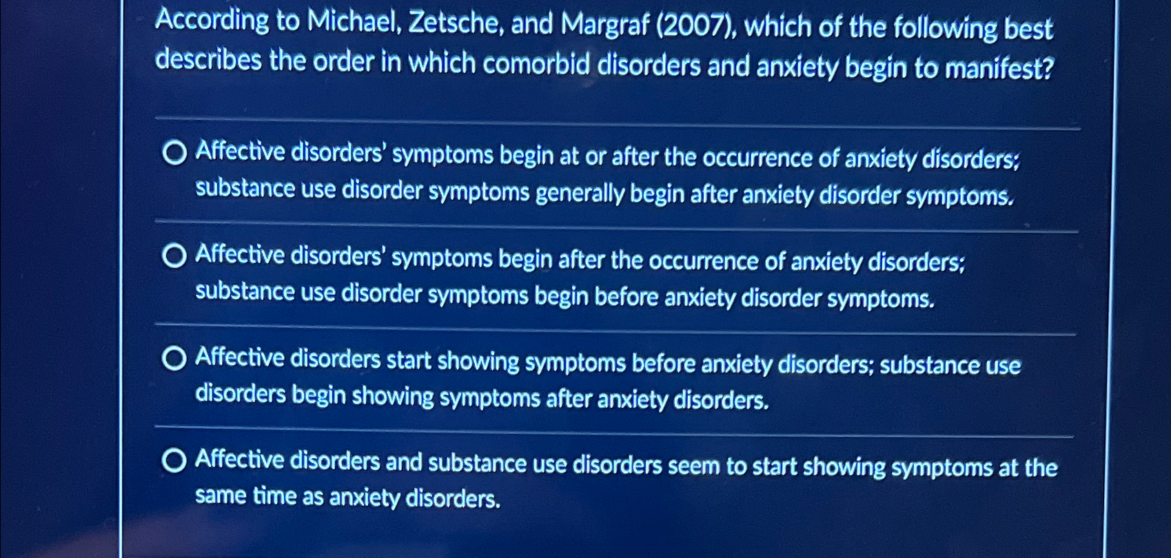 Solved According to Michael, Zetsche, and Margraf (2007), | Chegg.com