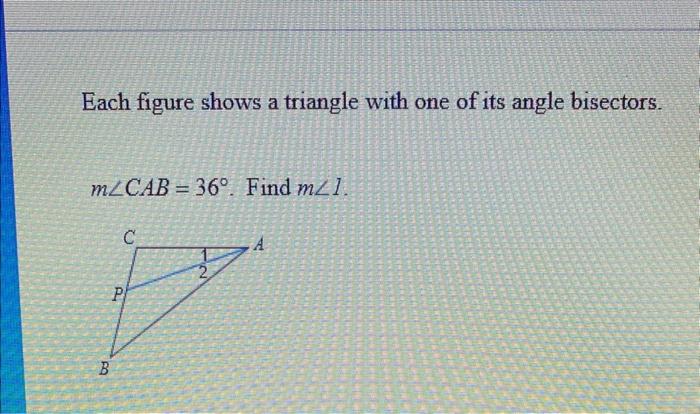 Solved Each figure shows a triangle with one of its angle | Chegg.com