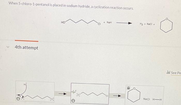 Solved When 5-chloro-1-pentanol is placed in sodium hydride, | Chegg.com