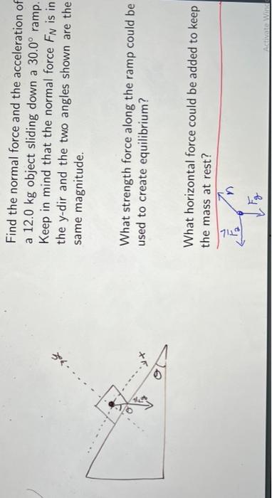 Solved Find the normal force and the acceleration of a 12.0 | Chegg.com