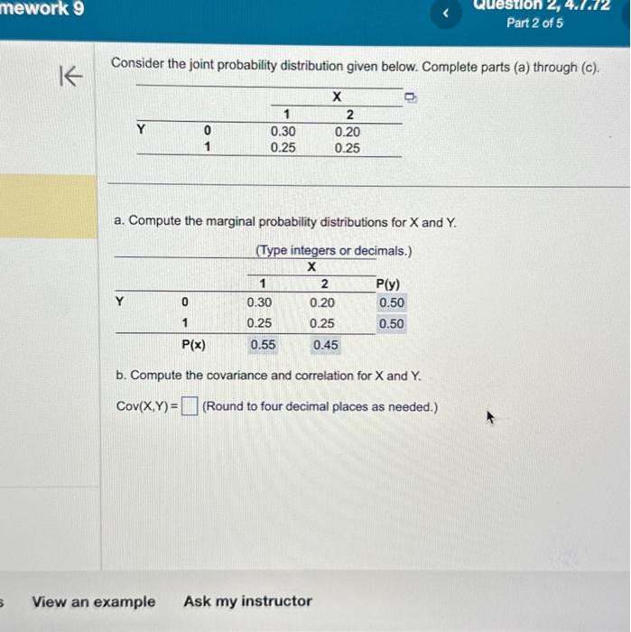 Consider the joint probability distribution given | Chegg.com