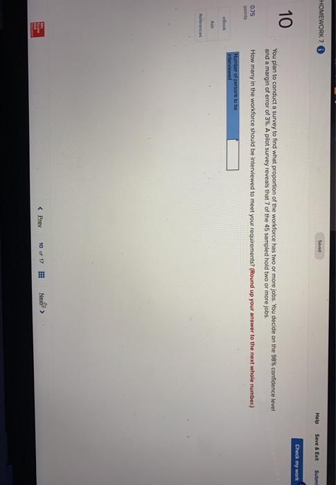 HOMEWORK 7 Saved Help Save & Exit Submi Check my work | Chegg.com