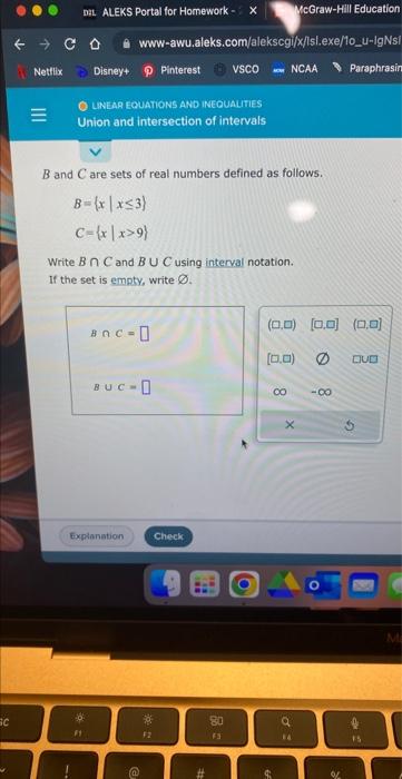 Solved B and C are sets of real numbers defined as follows. | Chegg.com