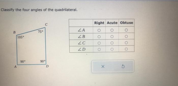 Solved Classify the four angles of the | Chegg.com