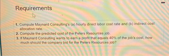 Solved Maynard Consulting, a real estate consulting firm, | Chegg.com