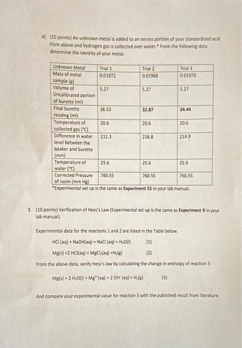 Solved Directions: For the following problems and for full | Chegg.com