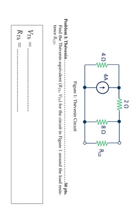 Solved Figure 1: Thévenin Circuit Problem I: Thévenin 50 | Chegg.com