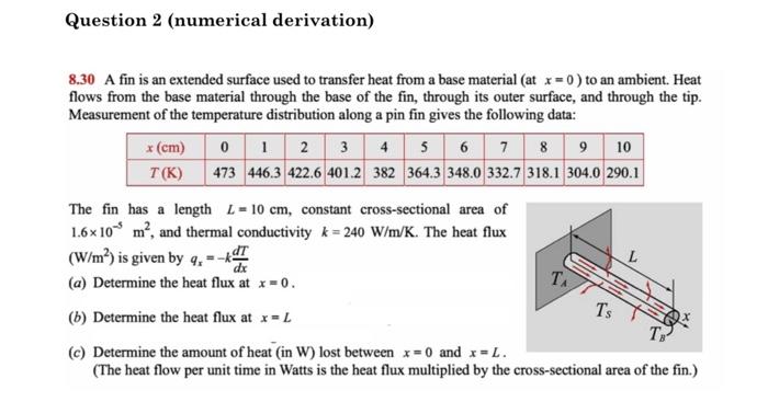 Solved 8.30 A fin is an extended surface used to transfer | Chegg.com