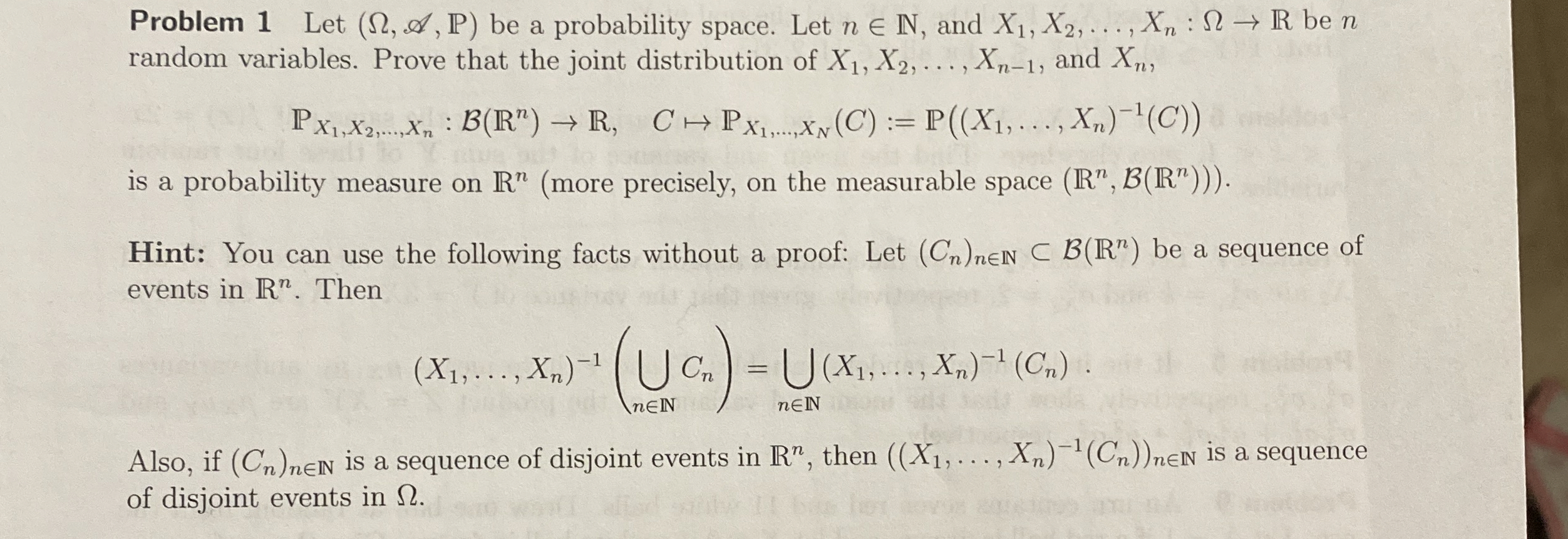 Solved Problem 1 ﻿Let (Ω,A,P) ﻿be a probability space. Let | Chegg.com